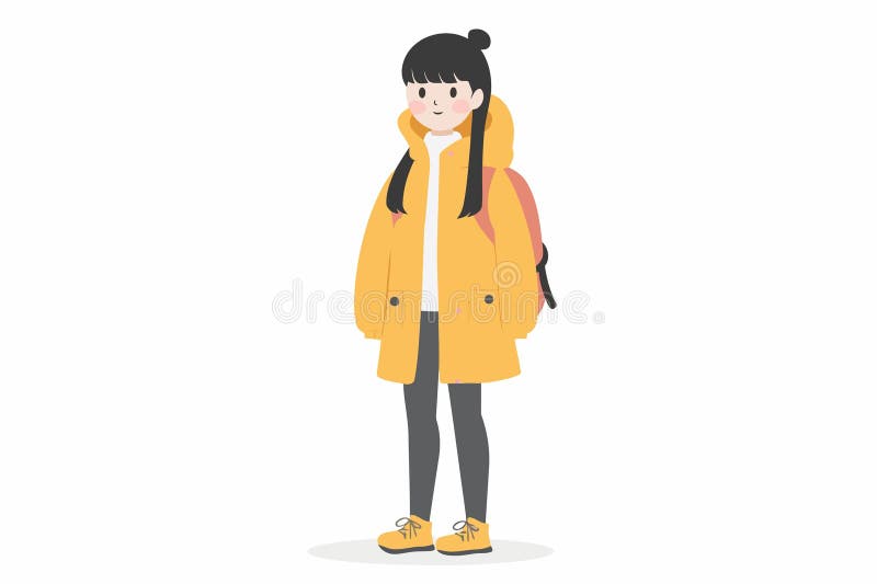 Asian Student Isolated Illustration Stock Vector - Illustration of lady ...
