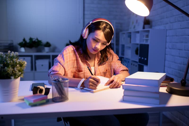 Asian student study hard stock photo. Image of desk - 150248016