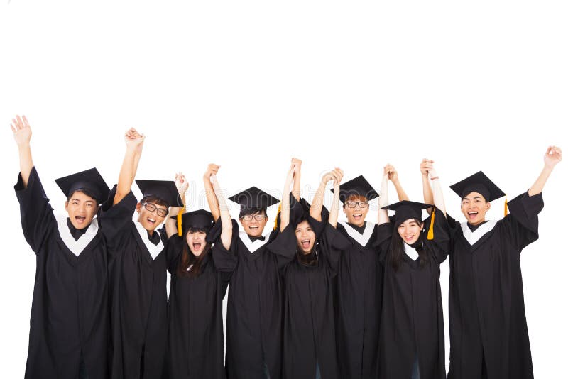 Students Celebrating Graduation Watching the Sunli Stock Image - Image ...