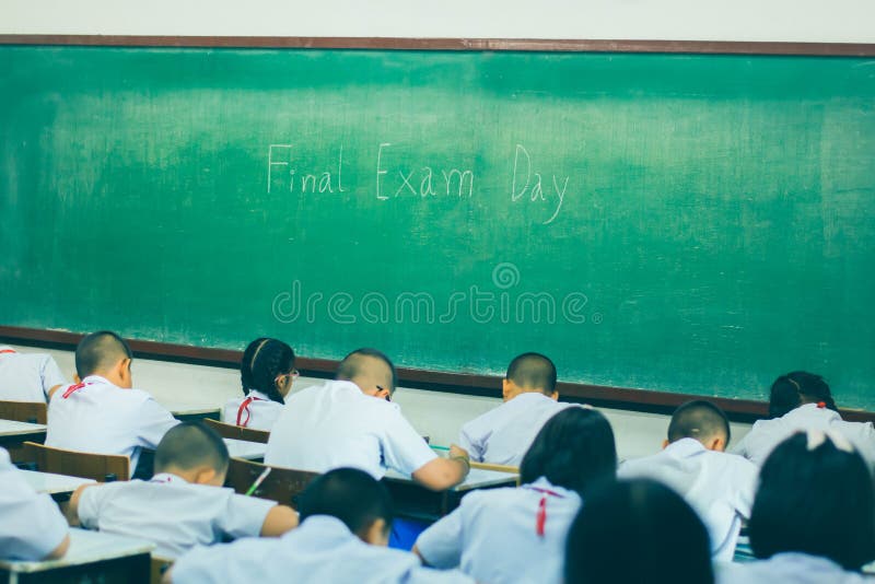 Asian Students are Serously Taking Final Exam in the Classroom ...