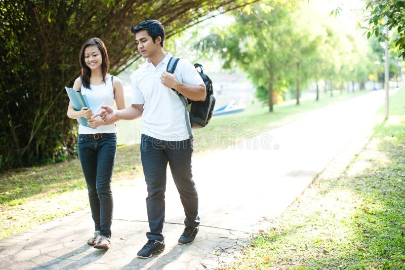 Asian Students Walking To College Stock Photo - Image of college ...