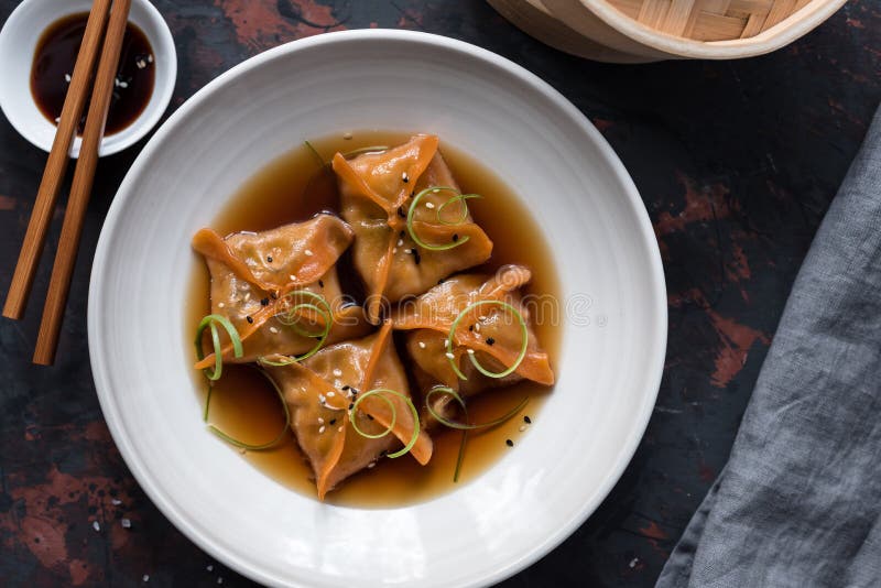 Asian Style Colorful Steamed Dumplings Dim Sum in Broth Stock Photo ...