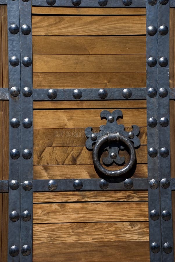 Asian Style Fortress Door with Rivets Stock Photo - Image of fortress ...