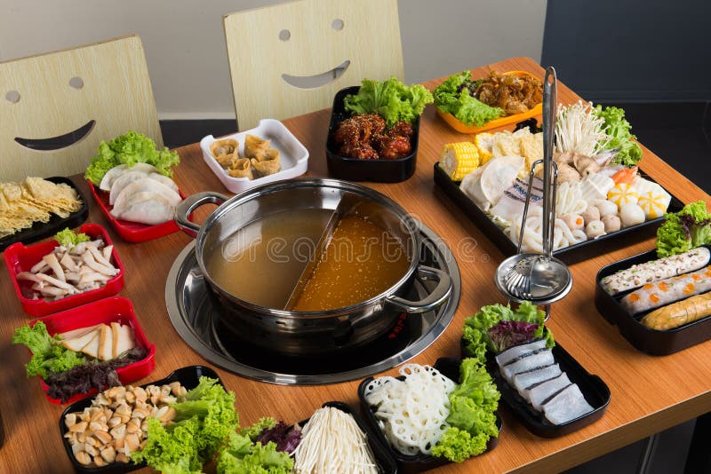 Asian hot pot stock image. Image of party, dining, ingredient - 100167549