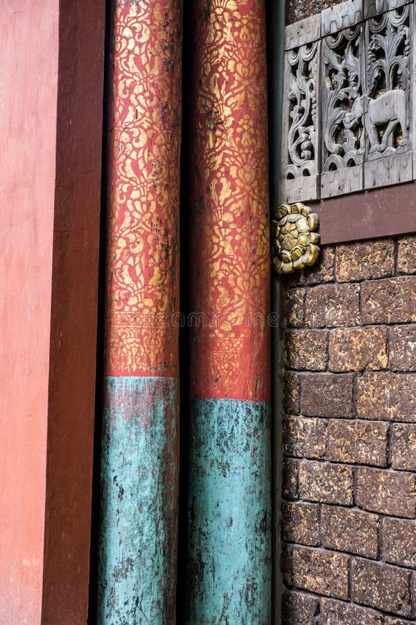 Asian style pillar stock photo. Image of paint, pavilion - 43744534