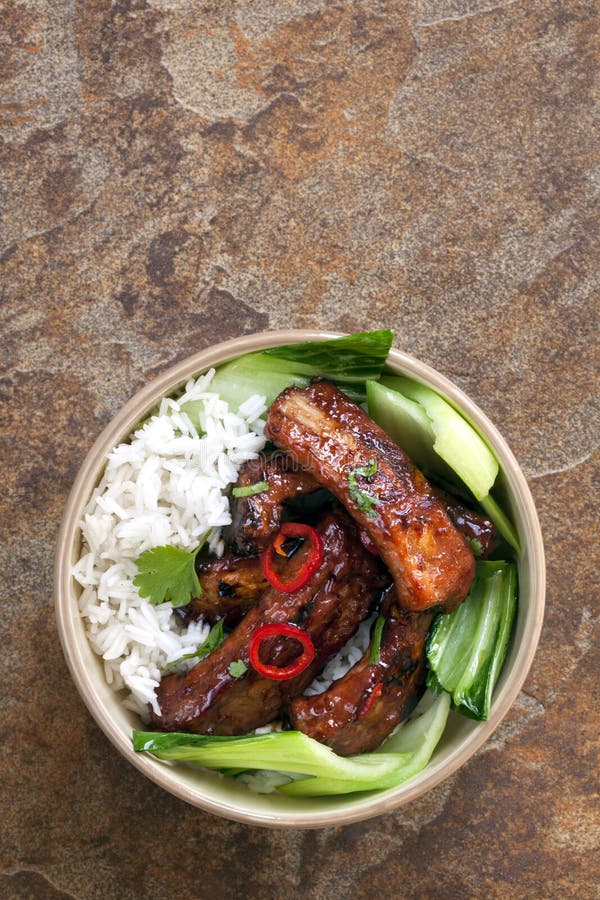 Asian Style Pork Ribs stock image. Image of overhead - 21515493