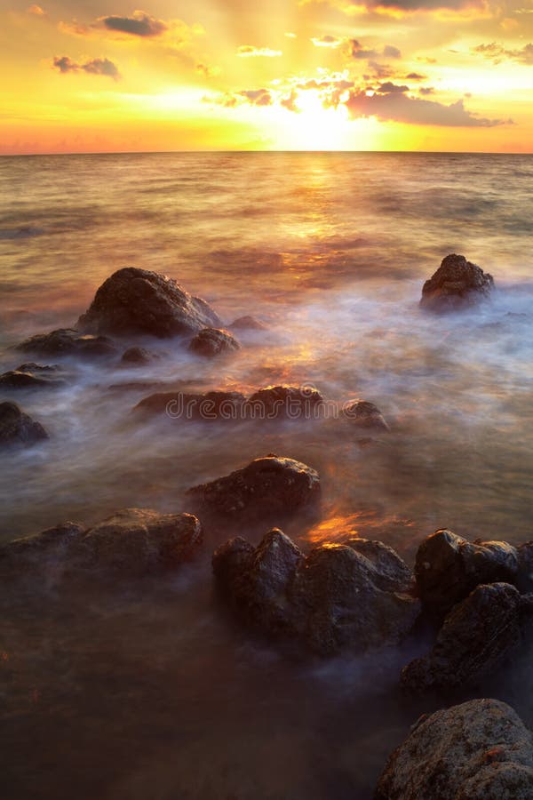 Asian sunset stock photo. Image of beach, marine, landscape - 12096676