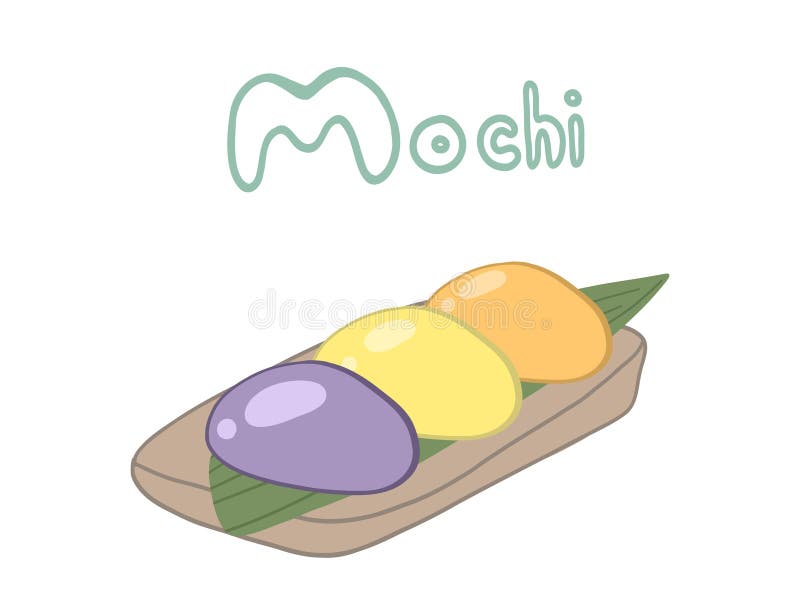Asian Sweets Mochi Set Hand Drawn Vector Stock Illustration ...