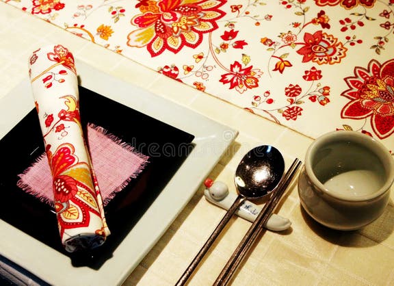 Asian table setting stock photo. Image of living, luxury - 1033278
