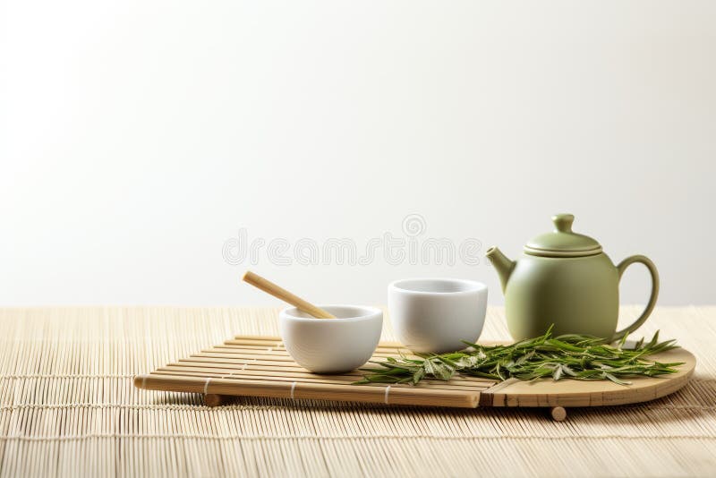 Asian Tea Concept, White Cups of Tea, Teapot, Tea Set Stock ...