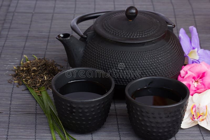 Asian tea set stock image. Image of aroma, drink, colorful - 26093573