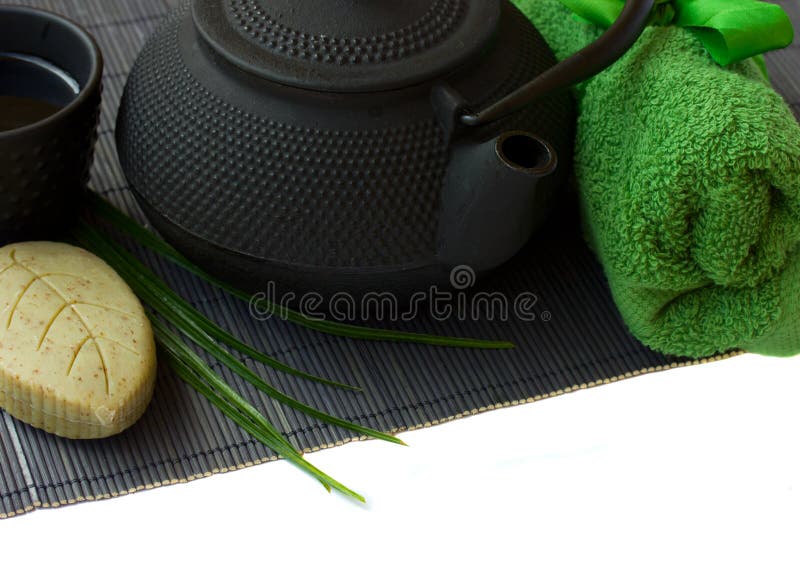 Asian Tea Set and Spa Settings Stock Photo - Image of cosmetics ...
