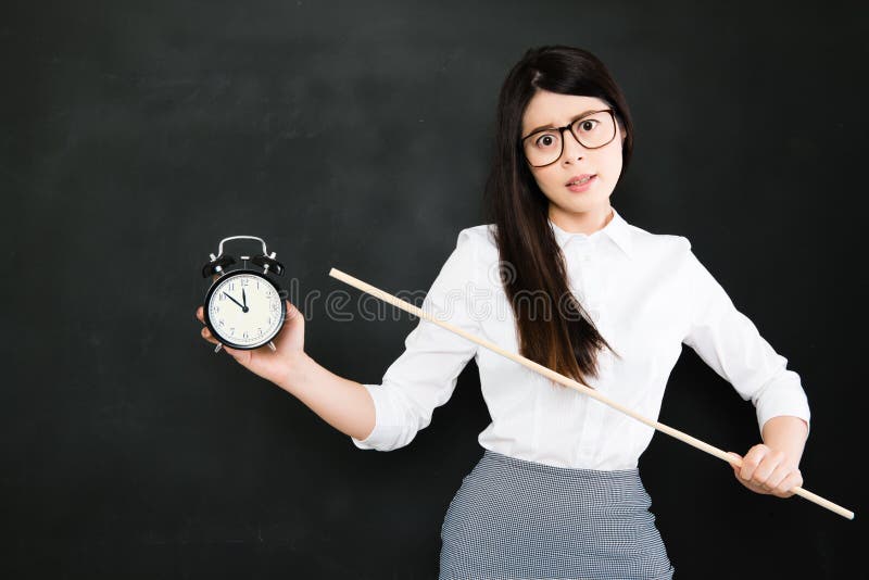 Asian Teacher is Very Angry for a Student Who always Late Stock Photo ...