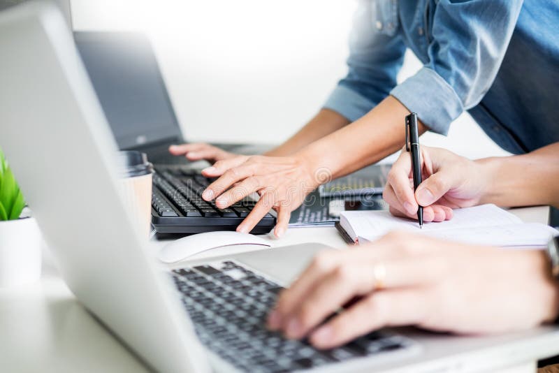 Asian Team Outsource Developer Looking Screen Programming Code Working ...