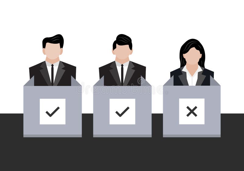 Asian Team Voter at Polling Station Vector Ep26 Stock Illustration ...