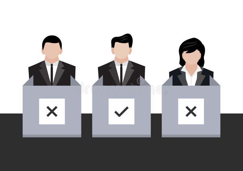 Asian Team Voters at Polling Station Vector Ep22 Stock Illustration ...