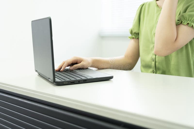 Asian Teenage Girl Using a Laptop Stock Image - Image of asian, junior ...