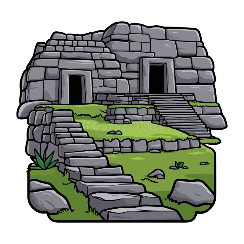 Old Asian Mountain Temple with Windy Flag Banners Stock Vector ...