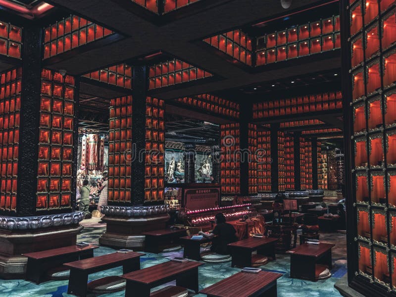 Asian Temple from Its Inside Editorial Stock Image - Image of path ...