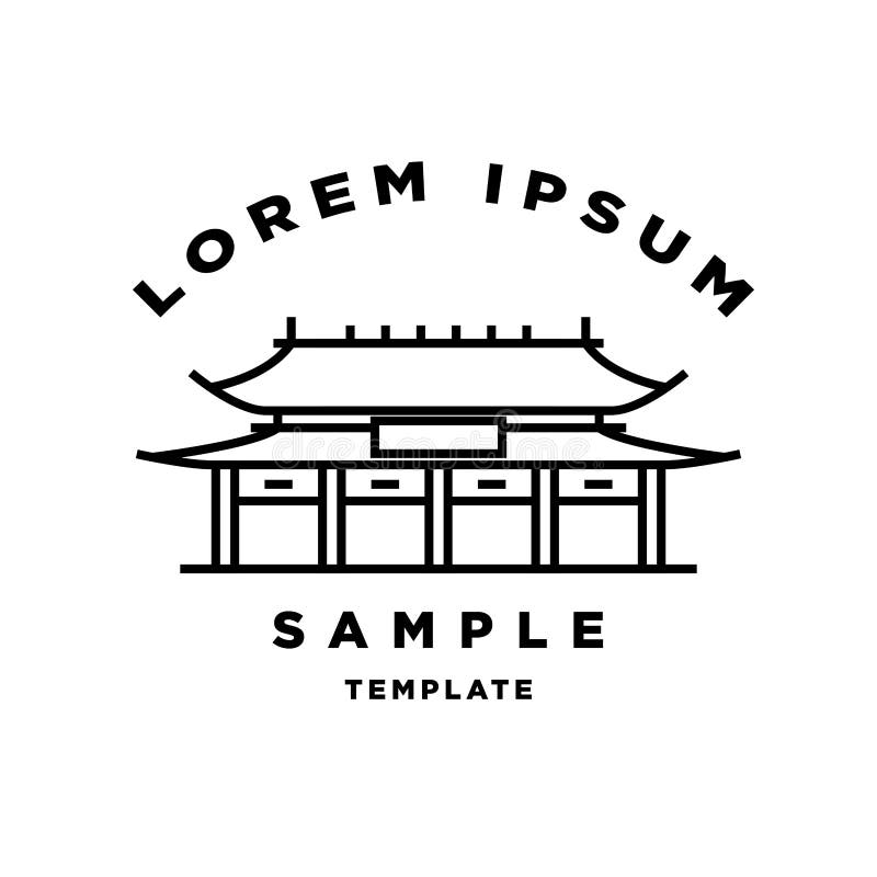 Asian Temple Minimal Sign Vector Design Stock Vector - Illustration of ...