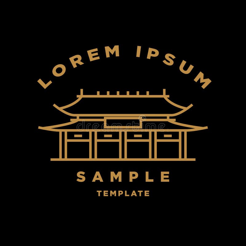 Asian Temple Minimal Sign Vector Design Stock Vector - Illustration of ...