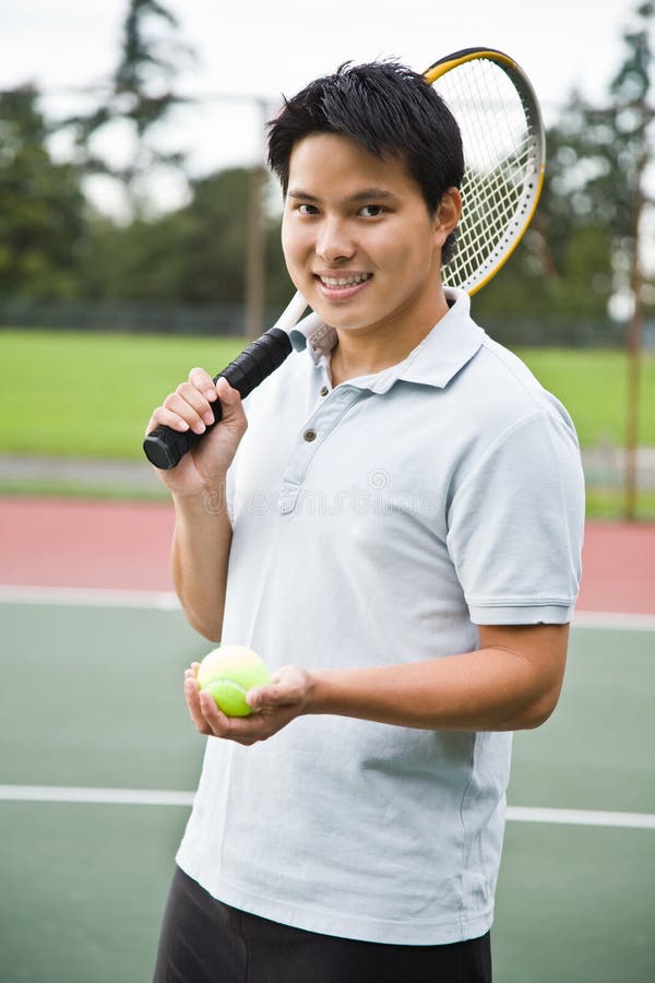 Asian tennis player stock photo. Image of hobby, active - 8291496