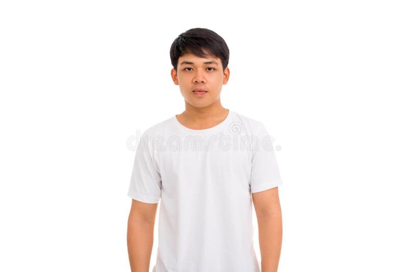 Asian Thaiman in White Shirt Isolated Stock Image - Image of isolated ...