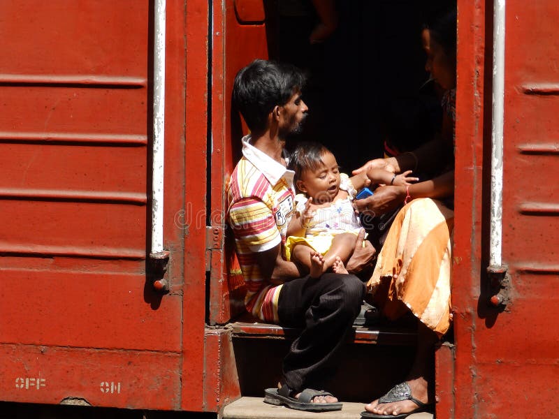 Asian Third-class Passengers in the Red Train. Sri Editorial ...