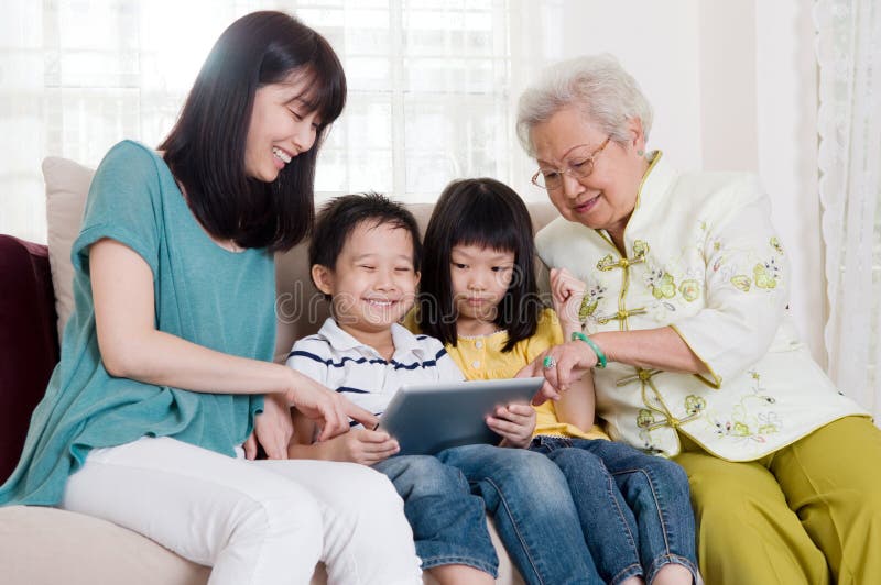 Asian Three Generations Family Stock Photo - Image of grandmother ...