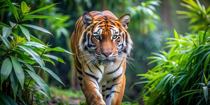 Asian Tiger on Hunting Prey on Jungle AI-Created Content Stock ...