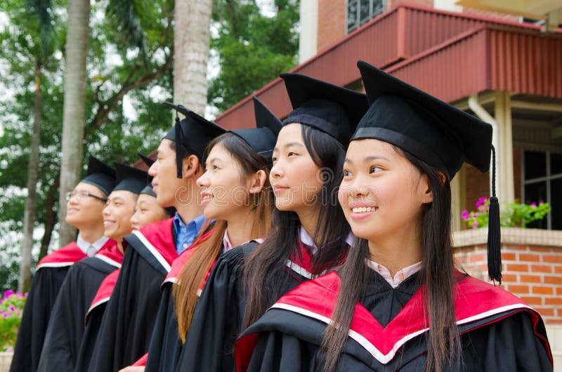 Asian university graduates stock photo. Image of girls - 57513250