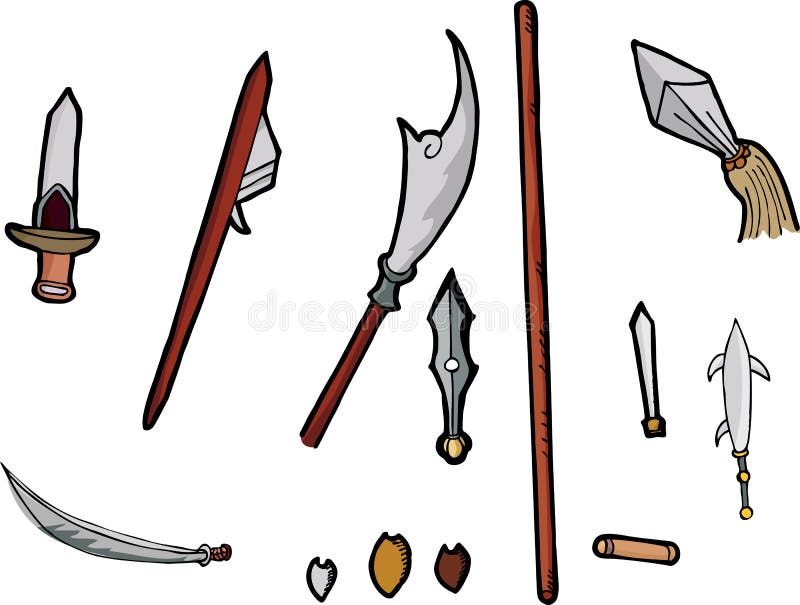Ancient Chinese weapons stock vector. Illustration of double - 9484663