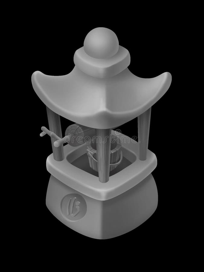 Asian Well Stylized with Traditional Architectural Elements in ...