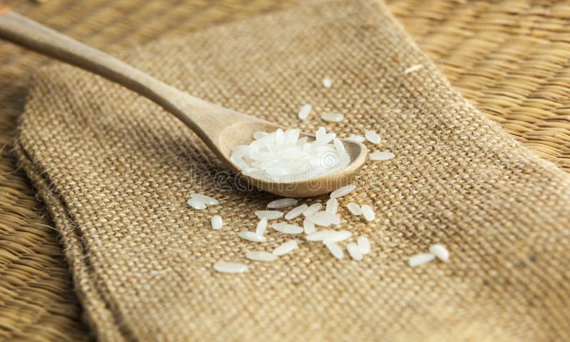 Asian White Rice or Uncooked Stock Photo - Image of asian, healthy ...