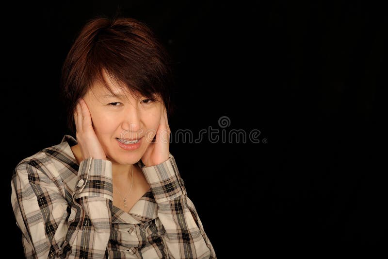 Asian woman stock photo. Image of cover, deaf, reaction - 8015482