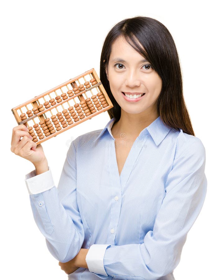 Woman with the abacus stock image. Image of bookkeeper - 28775945