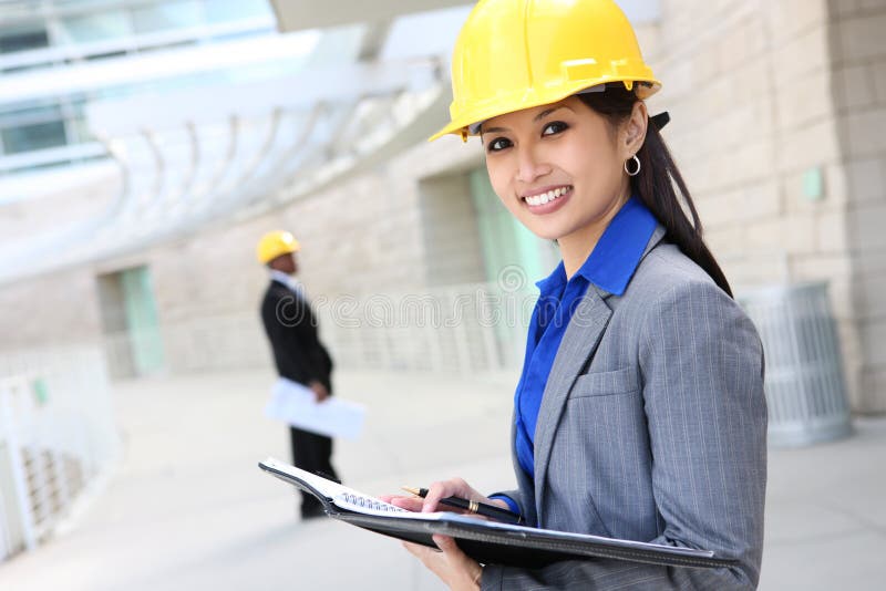 Asian Woman Architect stock photo. Image of builder, contractor - 9330714