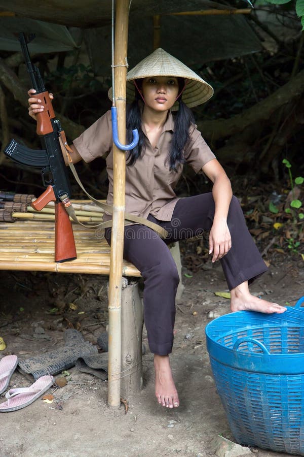 Asian woman armed stock photo. Image of human, enemy - 41787168