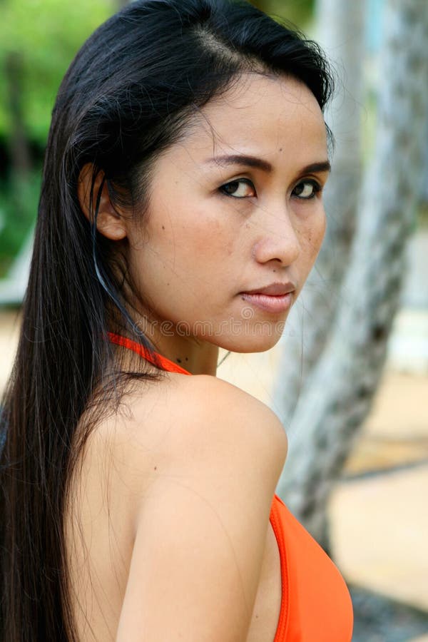 Asian woman in a bikini. stock image. Image of glamor - 10684429