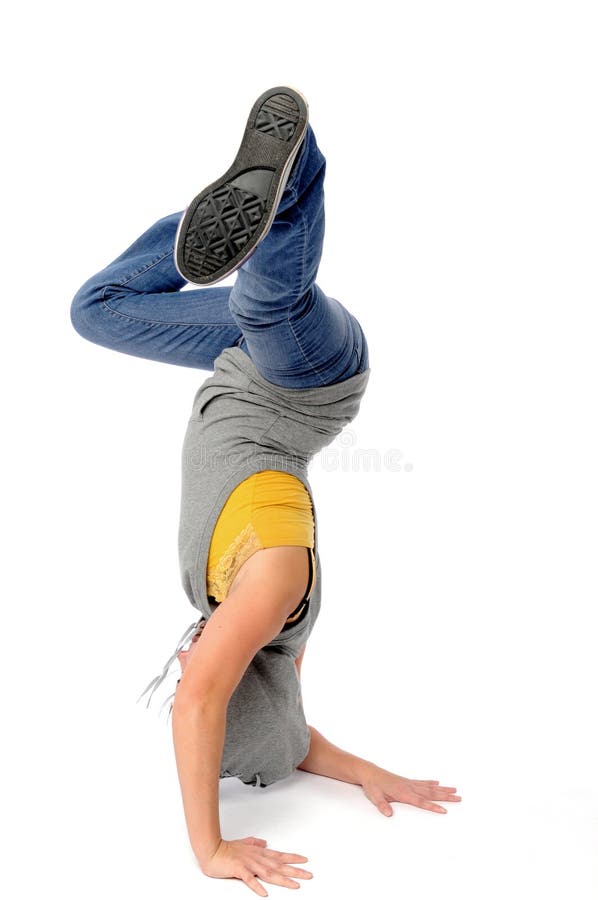 Asian woman break dancing stock photo. Image of sweater - 19648408