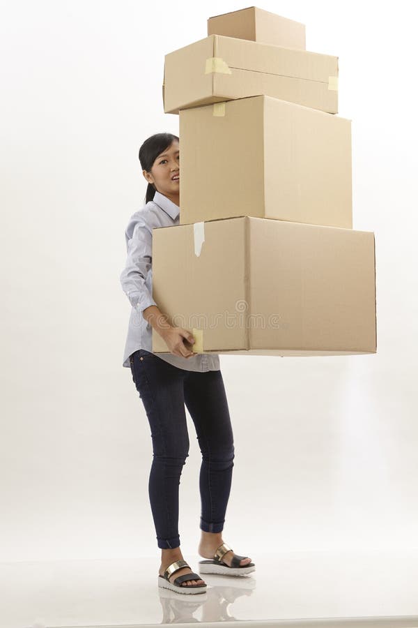 Man carry boxes stock photo. Image of physical, space - 11400094