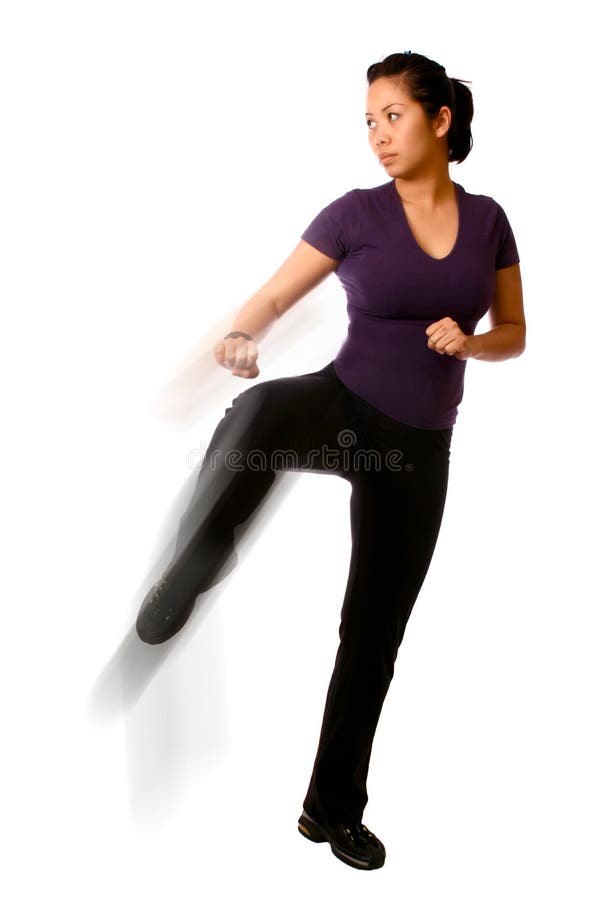 Asian Woman in a Combat Stance Stock Photo - Image of left, combat: 2279480
