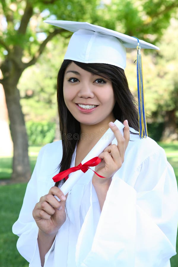 Asian Woman at Graduation stock photo. Image of girl, attractive - 9879682