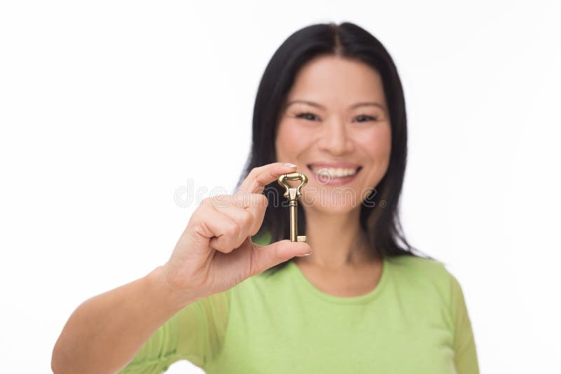 Woman Locked Mouth with Key on White Stock Photo - Image of mute ...