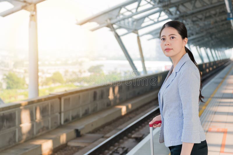 Asian Woman Holding Her Suitcase Luggage Stock Image - Image of luggage ... Asian Woman Holding Her Suitcase Luggage Stock Image - Image of luggage ...