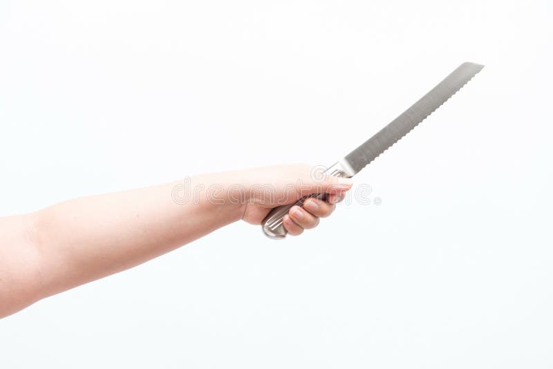 Asian Woman Holding Large Knife Stock Photo - Image of person ...