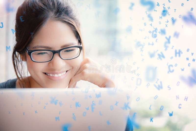 Asian woman learning stock image. Image of clever, notebook - 94838607