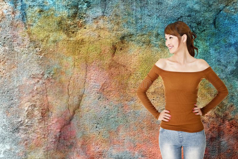 Asian woman look at left stock photo. Image of portrait - 36266844