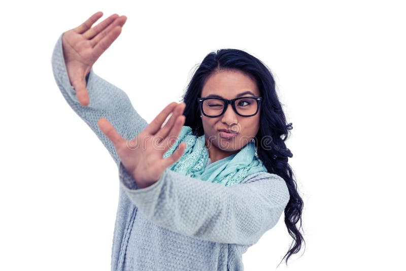 Asian Woman Making Square with Hands Stock Image - Image of gorgeous ...