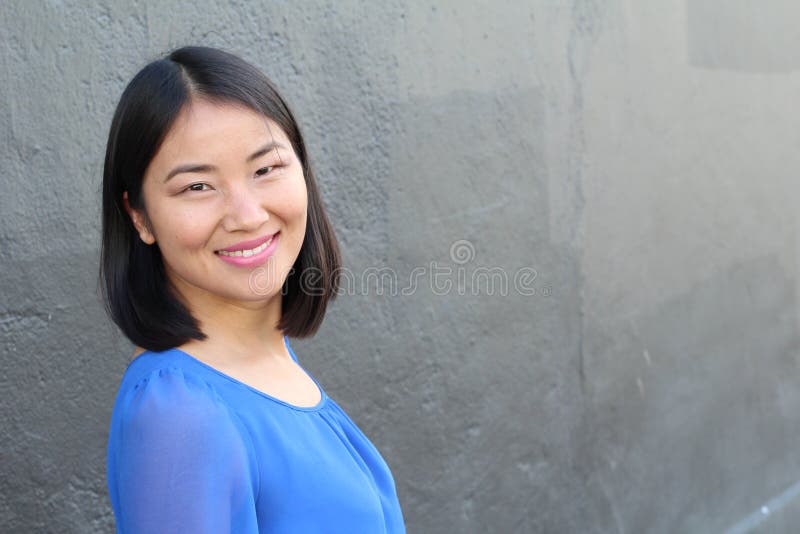 Asian Woman with a Perfect White Smile Stock Image - Image of copy ...
